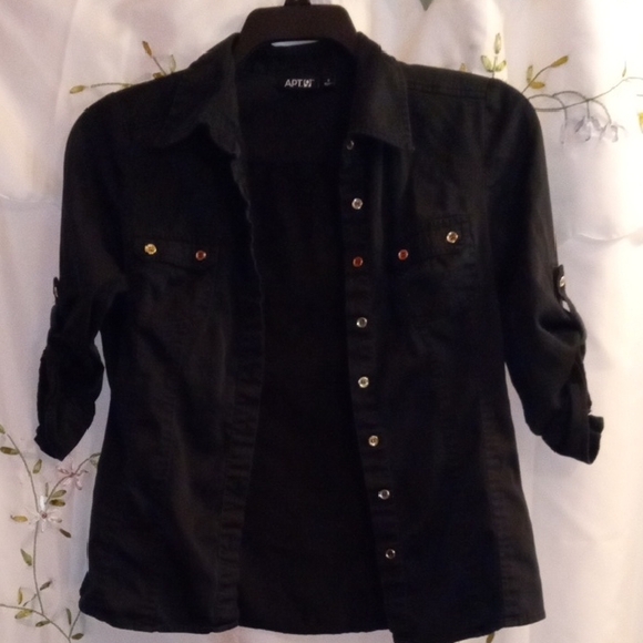 Apt. 9 | Tops | Apt 9 Classic Black Buttonup Shirt | Poshmark